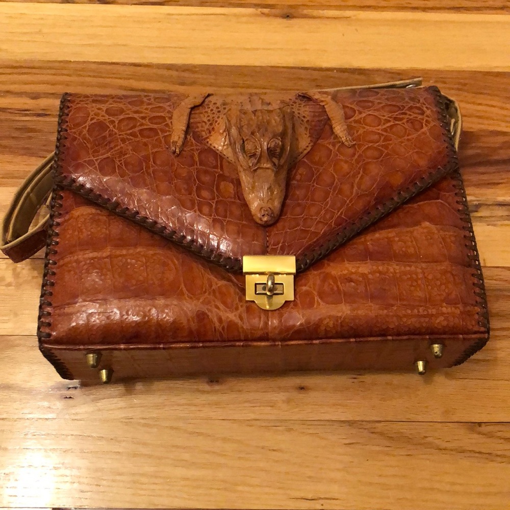 1950 Vintage Real Alligator Purse. - Gem
